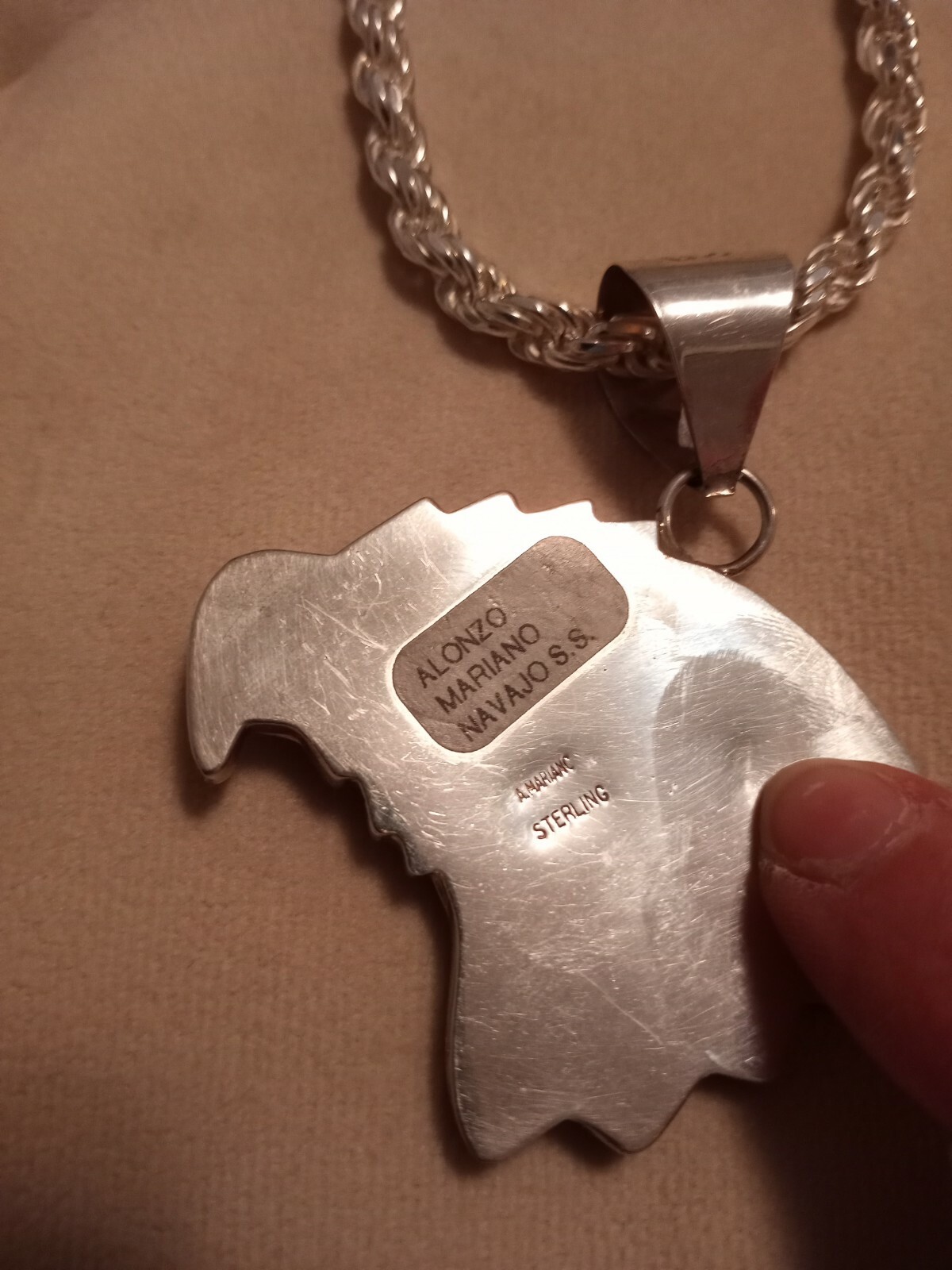 Sterling Silver 26" Chain X5.5cm width & Silver Eagle Pendant | eBay