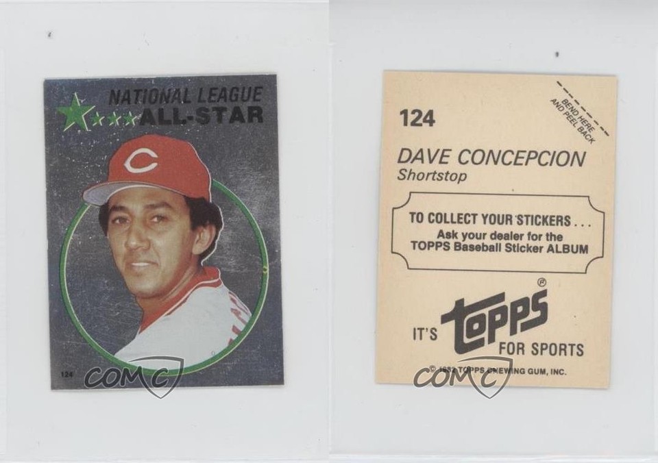 1982 Topps Album Stickers Dave Concepcion #124 15uk | eBay UK