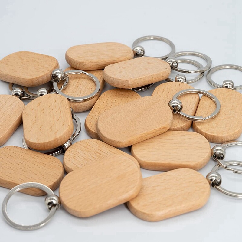 Blank Wooden Key Tag Key Diy Wood Keychains Key Wood Engraving Blanks ...