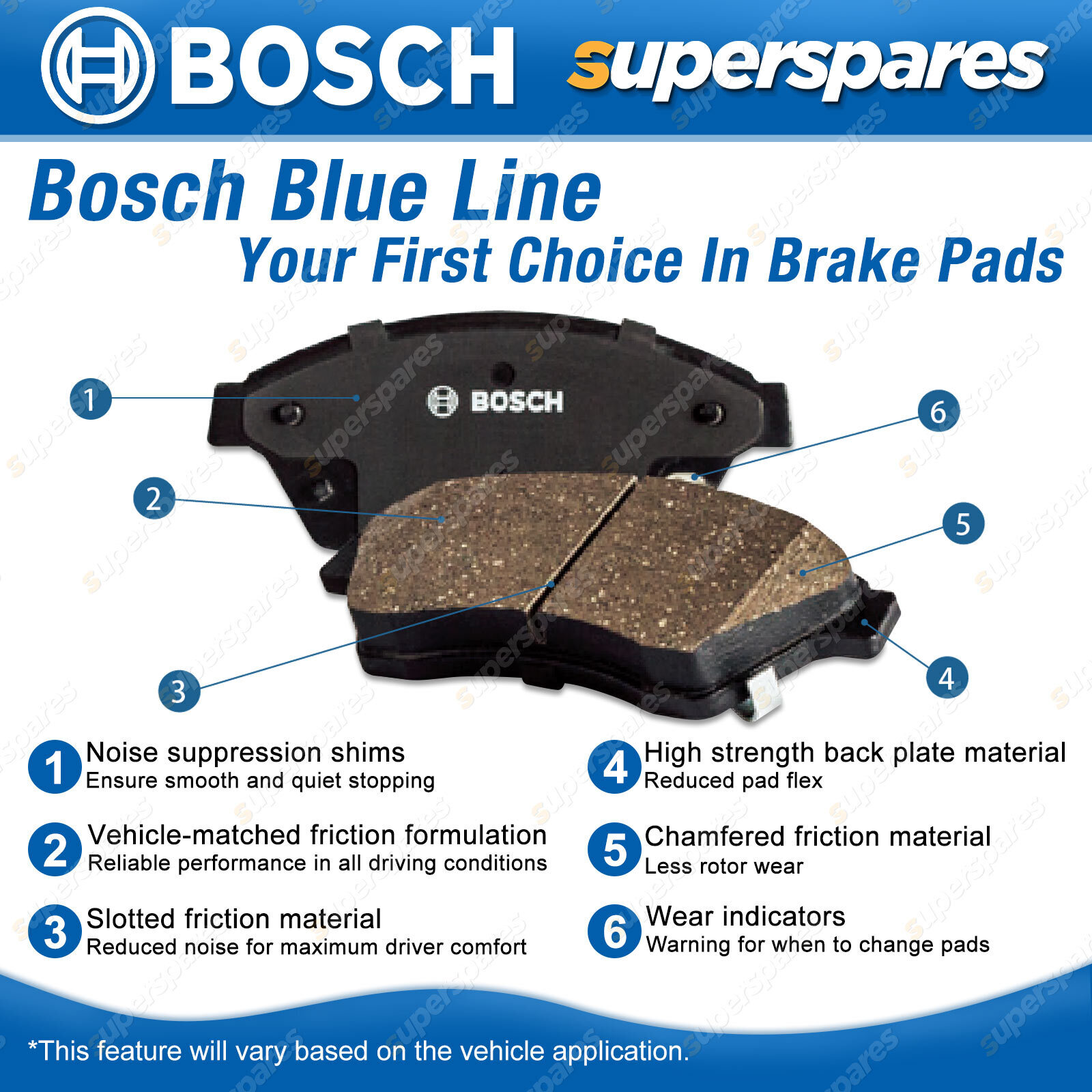 Front BCP Disc Rotors + Bosch Brake Pads for Ford Capri SA SC SE 1.6L ...