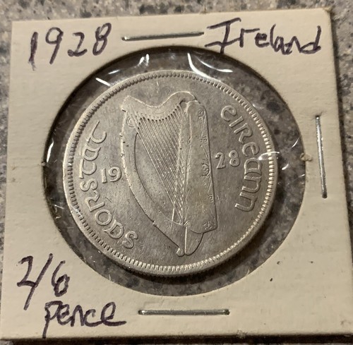 1928 IRELAND Silver HORSE and LYRE HARP 2S 6P Irish Coin Free Shipping ...