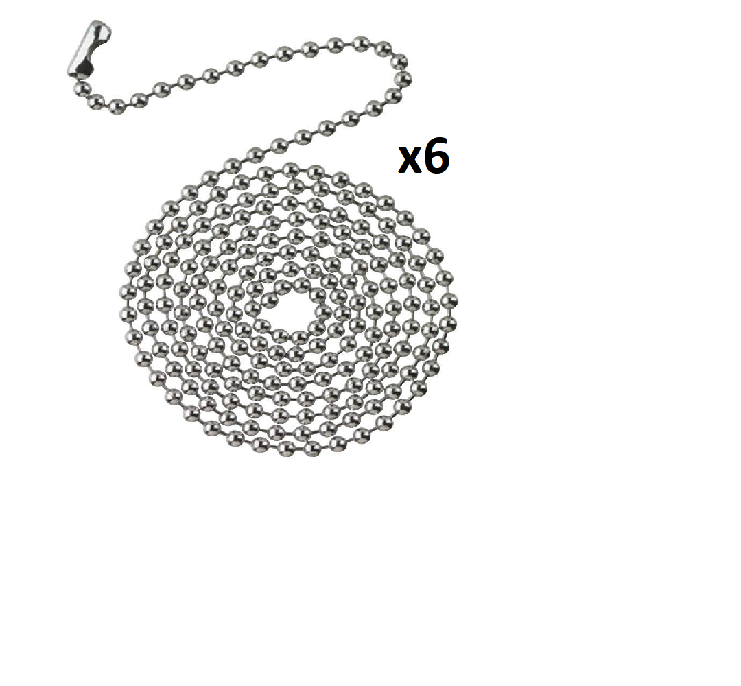 3 ft. Chrome Beaded Chain with Connector 6pc | eBay