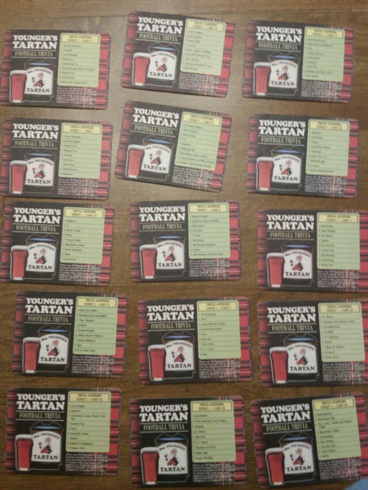 Younger's Tartan Football Trivia Coasters | eBay