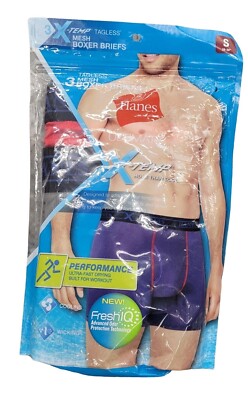 Hanes Small Men's X-Temp Tagless Mesh Boxer Briefs 3-Pack Red, Gray ...