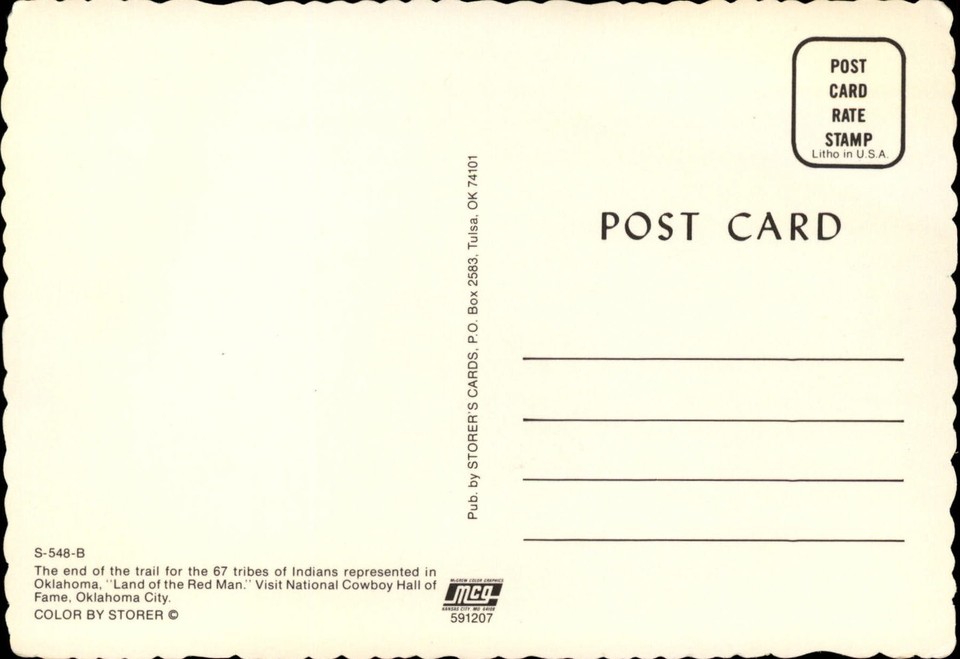 Oklahoma City OK End of Trail for 67 Indian Tribes Land of Red Man ...