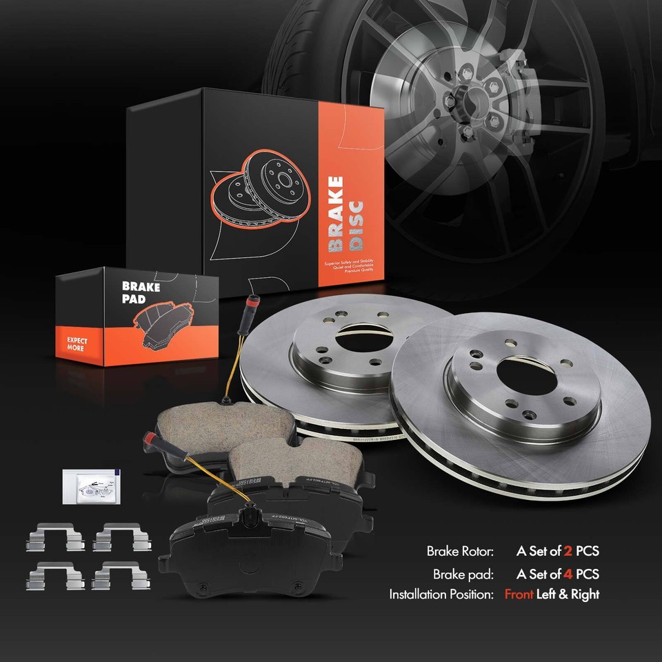Front Disc Rotors & Ceramic Brake Pads for Mercedes-Benz W203 C230 02 ...
