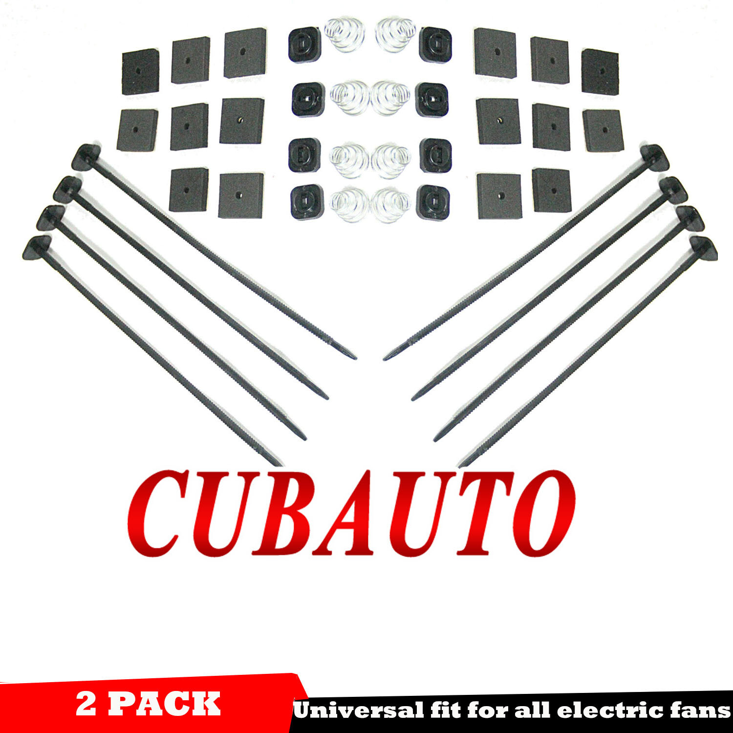 2 PACK ELECTRIC RADIATOR FAN TIE STRAP MOUNTING KIT ZIP TIES STRAPS ...
