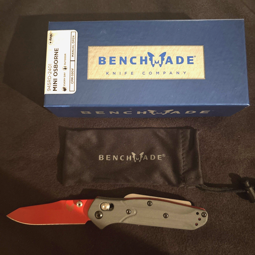 Benchmade 945RD-2401 Mini Osborne S90V Red/Gray G10 Axis Shot Show ...