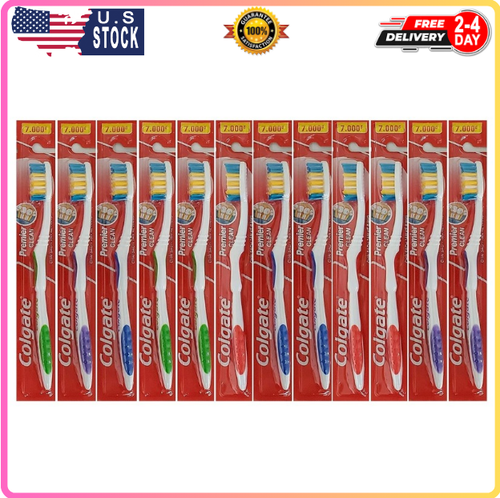 Colgate Premier Clean Bi-level Bristles Toothbrush, 12-pieces | eBay