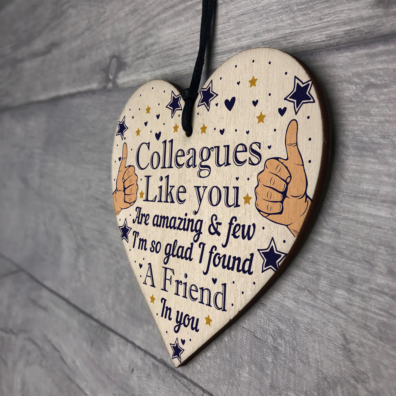 Colleague Thank You Gifts Wooden Heart Friendship Gift Sign Work ...