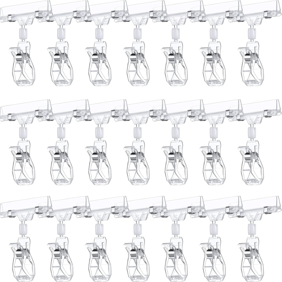 50 Pcs Plastic Sign Holder Clips Swivel Price Signs Rotatable Rack ...