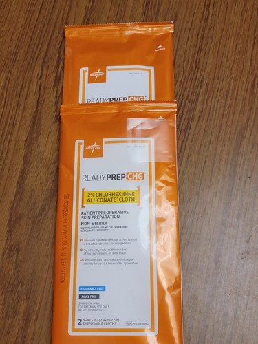 ReadyPrep CHG 2% Chlorhexidine Gluconate Cloths 2 Packs 4 Cloths EXP 09 ...