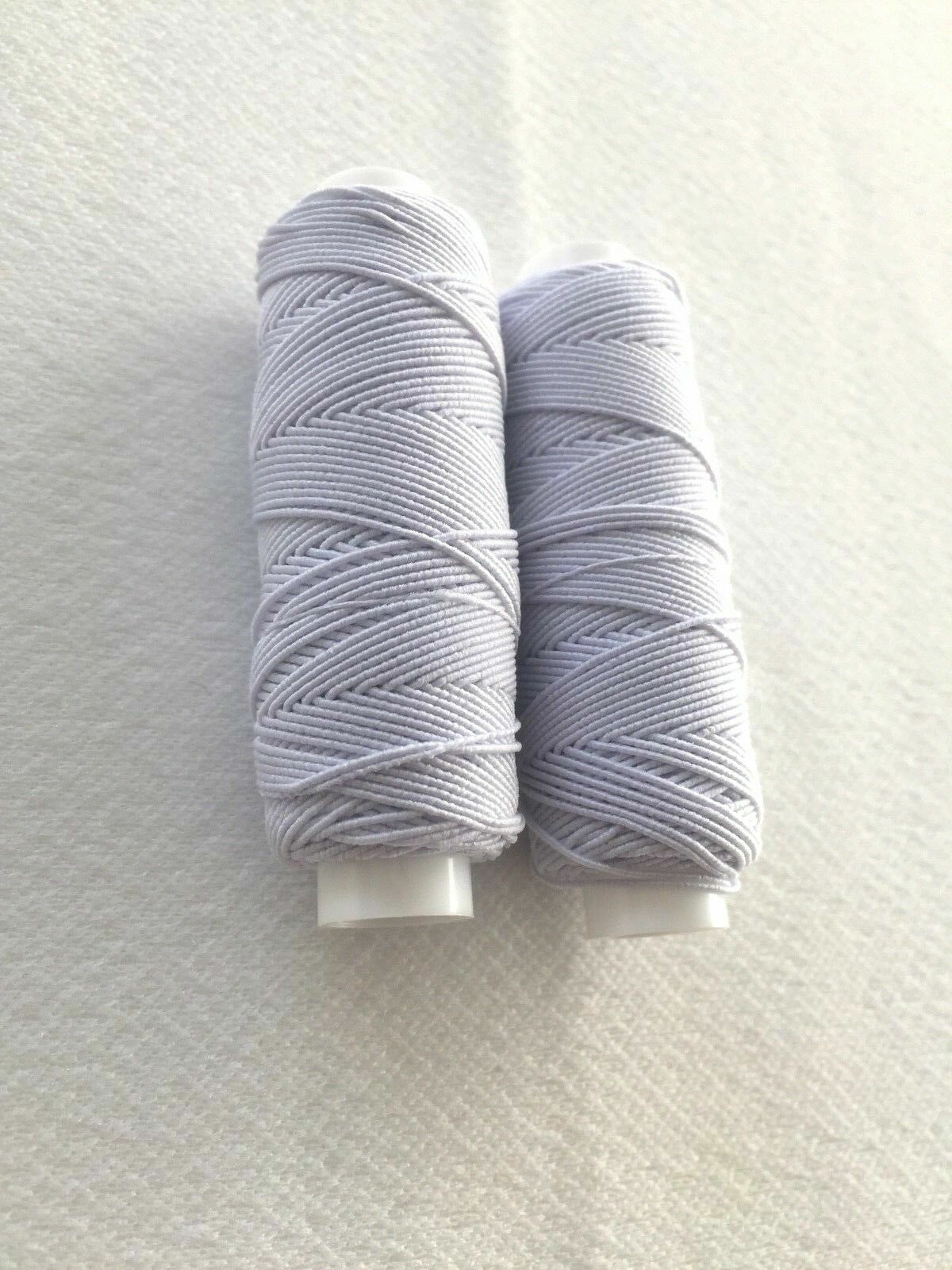 SHIRRING SHEARING ELASTIC THREAD 20 METRE SPOOLS PACK OF 2 REELS SEWING ...