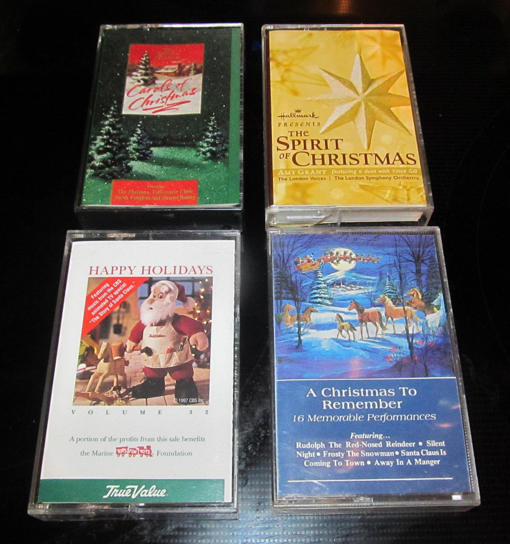 4 Christmas Music Cassette Tapes Hallmark True Value Happy Holidays ...