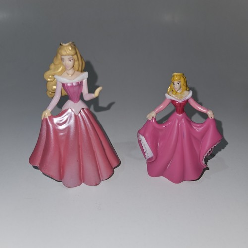 2 Disney Princess Sleeping Beauty Aurora Figures Toy Lot Pink Dress ...