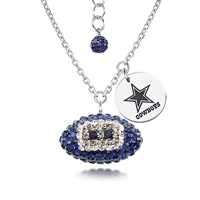 NFL Team Dallas Cowboys Football Necklace Sterling Silver - Official ...