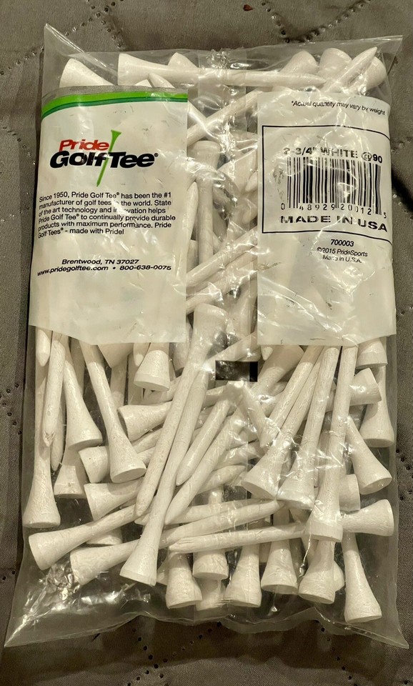Pride Golf Tee 90 Count White Golf Tees 2 3/4" For Fairway & 3-Woods ...