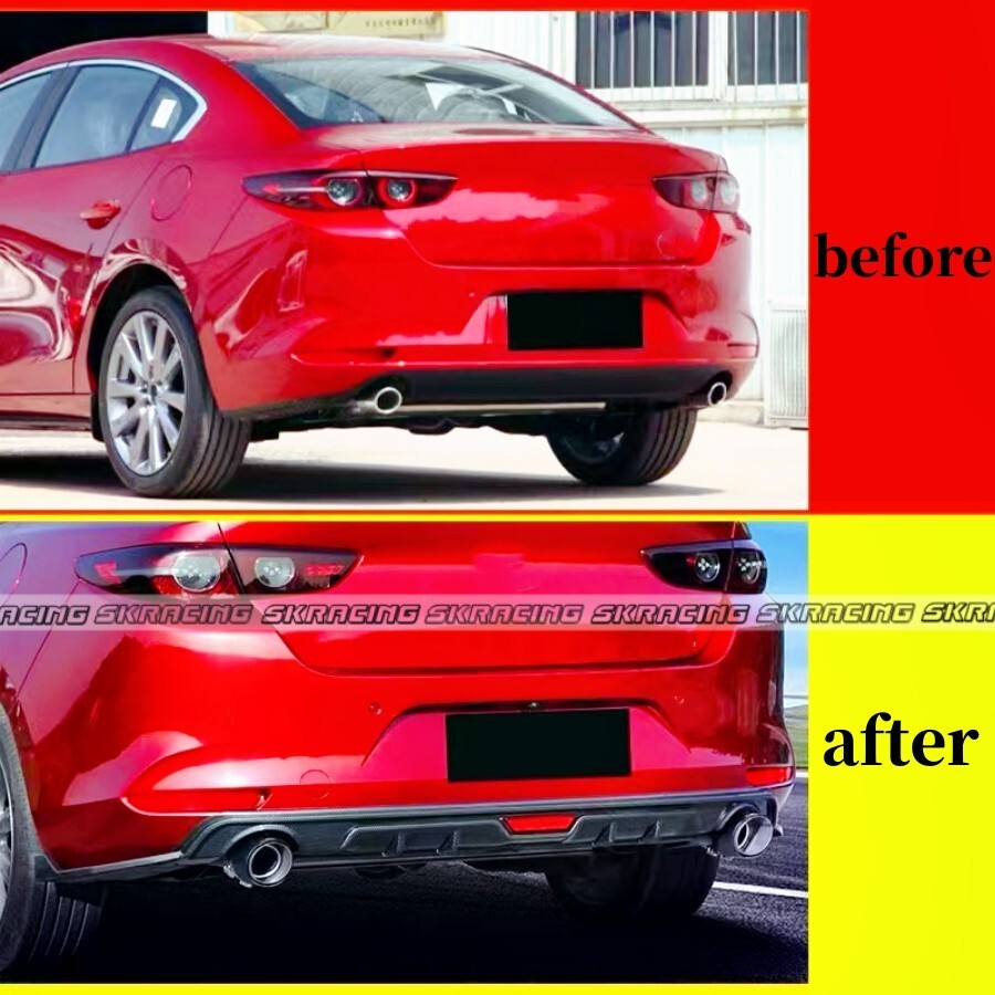 For Mazda 3 Axela Sedan 2019-2024 ABS Carbon Look Rear Lip Bumper ...