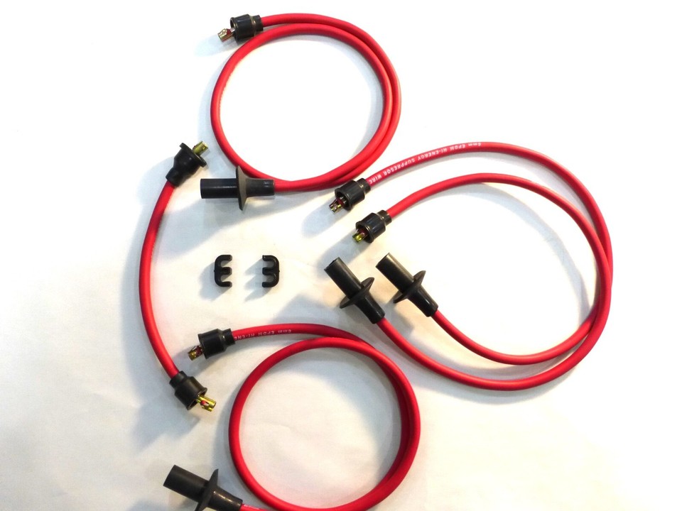 1946 - 1979 VW BUG BUS RED SPARK PLUG WIRES SET VW SUPER BEETLE GHIA ...