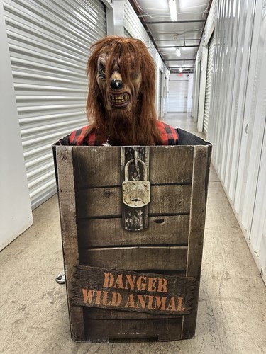 Spirit Halloween Animated Animatronic Life Size Rising Werewolf Wolf In ...