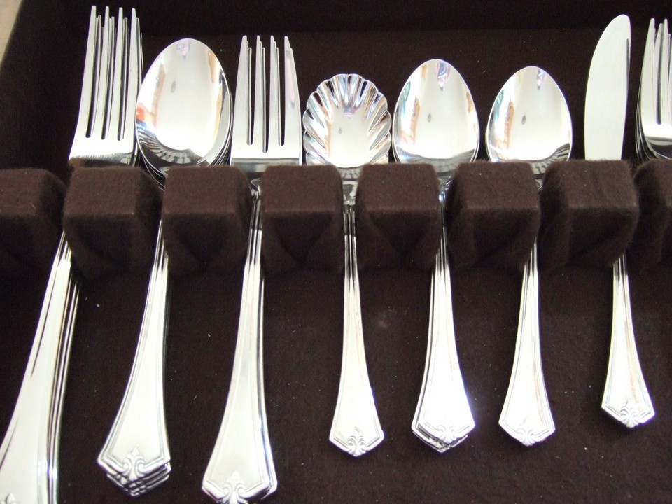 51 Pc Set REED & BARTON CHURCHILL Pattern 18/10 STAINLESS STEEL ...
