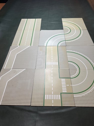 LOT of (14) Lego road base plates Speciality , Curves, T intersection ...