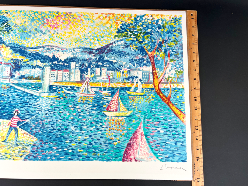 Rare French Seaside Lithograph Bords de Mer LUCIEN NEUQUELMAN Artist ...