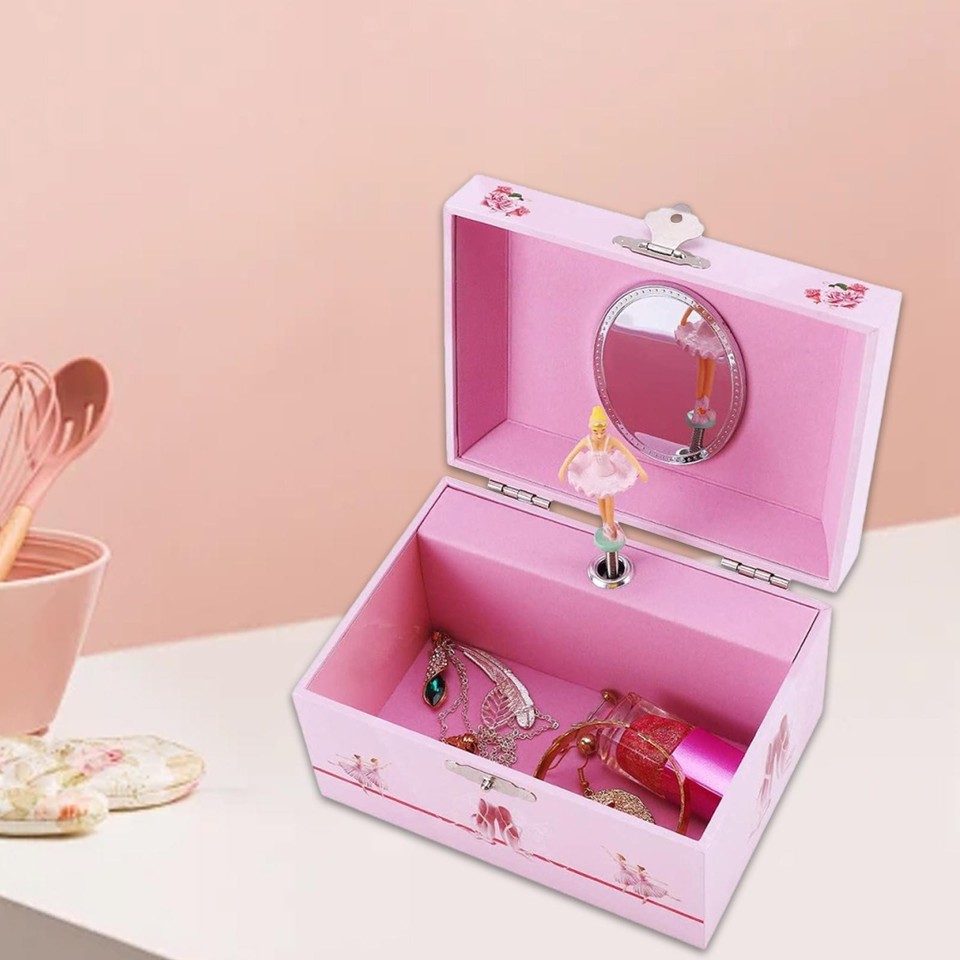 Jewelry Storage Music Box Pink Dance Ballet Music Box Multifunction ...