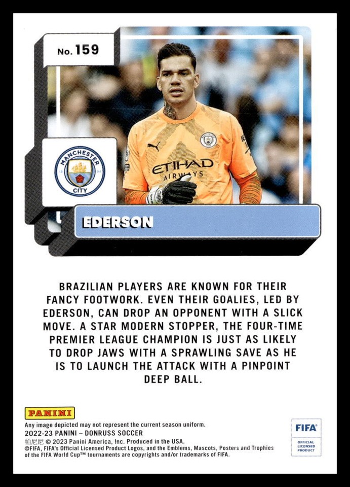 2022-23 Donruss #159 Ederson Manchester City Soccer Card | eBay