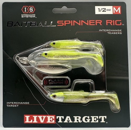 Live Target Baitball Spinner Rig 1/2OZ Chartreuse Silver Flash ...