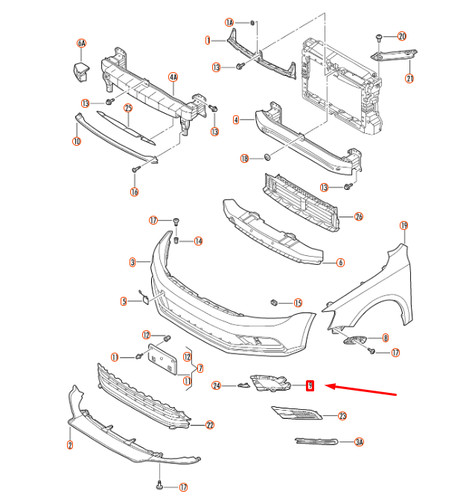 NEW VW JETTA A6 FRONT BUMPER LEFT FOG LIGHT BRACKET 5C6807261 OEM NO🇺🇸 ...