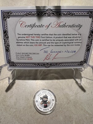 XRP Army Coin Blue Signed COA Only 500 Made 1 Oz Silver .999 loaded ...