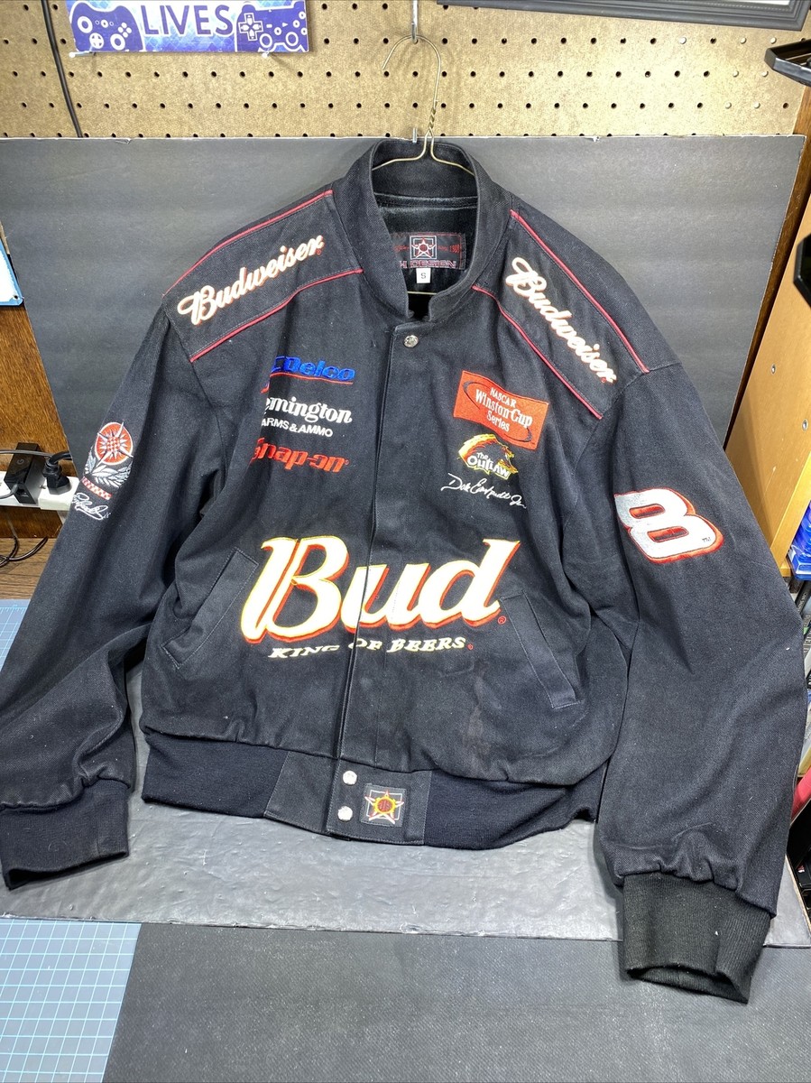 JH Design NASCAR Jacket Black Budweiser Bud Dale Earnhardt 8 JH Design NASCAR Jacket Black Budweiser Bud Dale Earnhardt 8