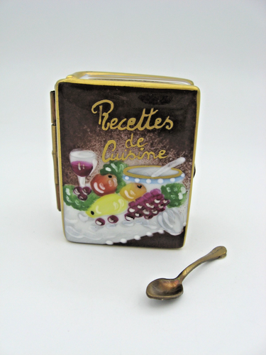 Vintage Rochard Limoges Recipe Book Hinged Trinket Box with Removable ...