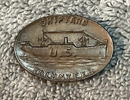 Vtg WWII US Navy SHIPYARD VOLUNTEER USN Military Lapel Button Pin ...