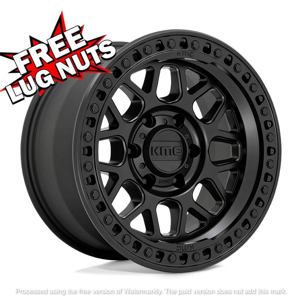 17 inch 17x8.5 KMC KM549 GRS SATIN BLACK wheels rims 8x6.5 8x165.1 +0 ...