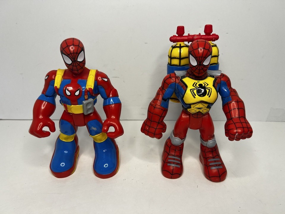 Spider-Man & Batman Action Figure Lot Vehicle Flashlight Plush EUC SEE ...