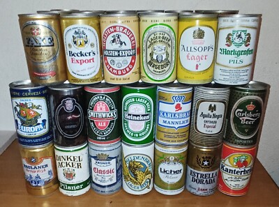 #5 Nice EMPTY set 20 beer cans from Europe from the 80's | eBay