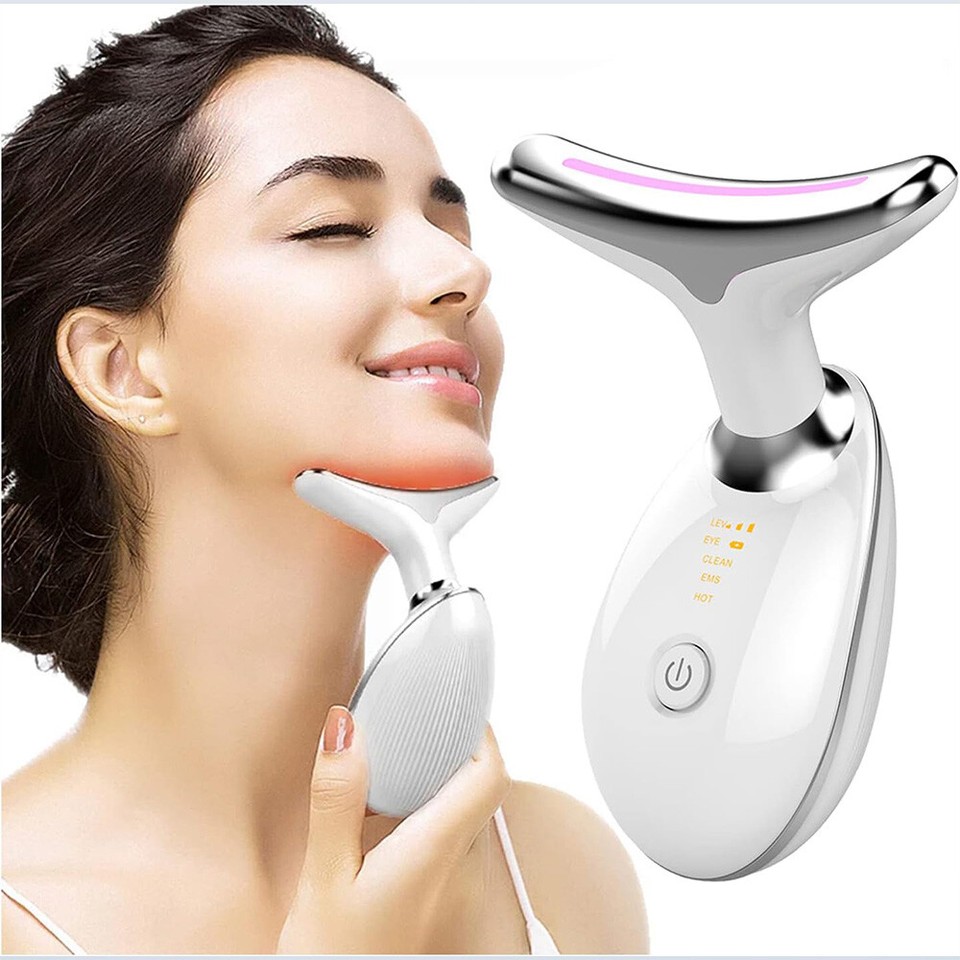 7 in 1 Red Light Therapy Anti Aging Face Neck Massager Electric Face ...