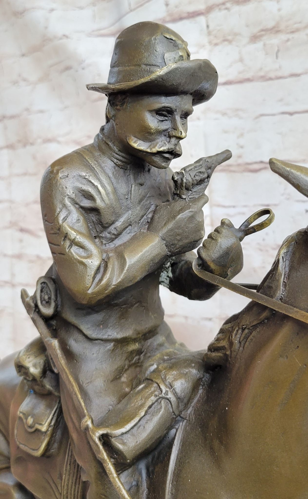Civil War Union Soldier Cavalry Officer on Horseback Bronze Statue ...