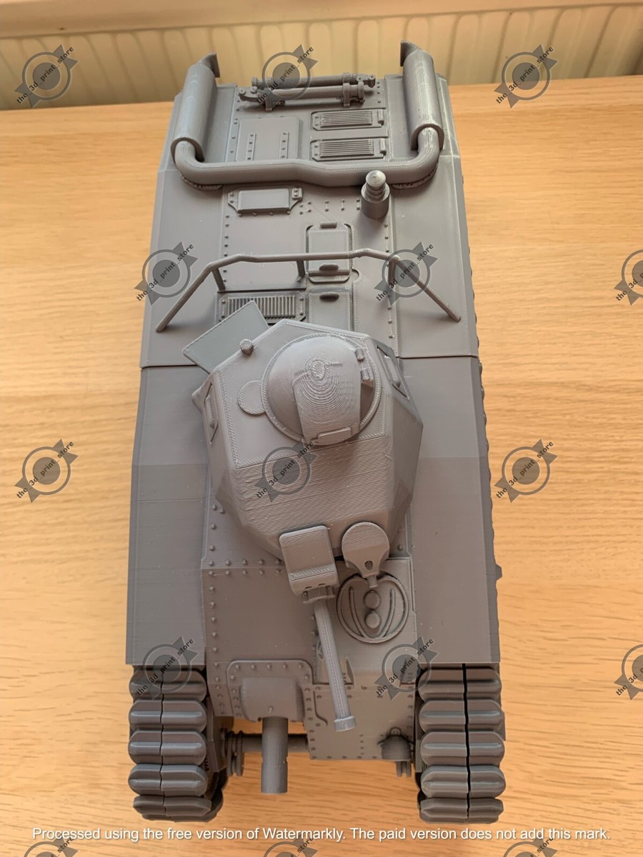 Tabletop Gaming Miniature Char B1 Bis WW2 French Tank - 3D Printed ...