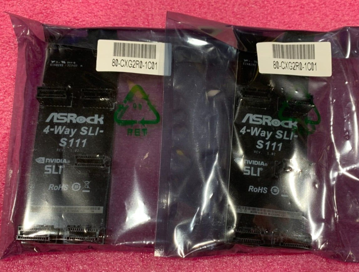 Asrock 4-Way SLI Bridge S111 nVidia 0C1R179 80-CXG2R0-1C01 Lot of 2 OEM ...