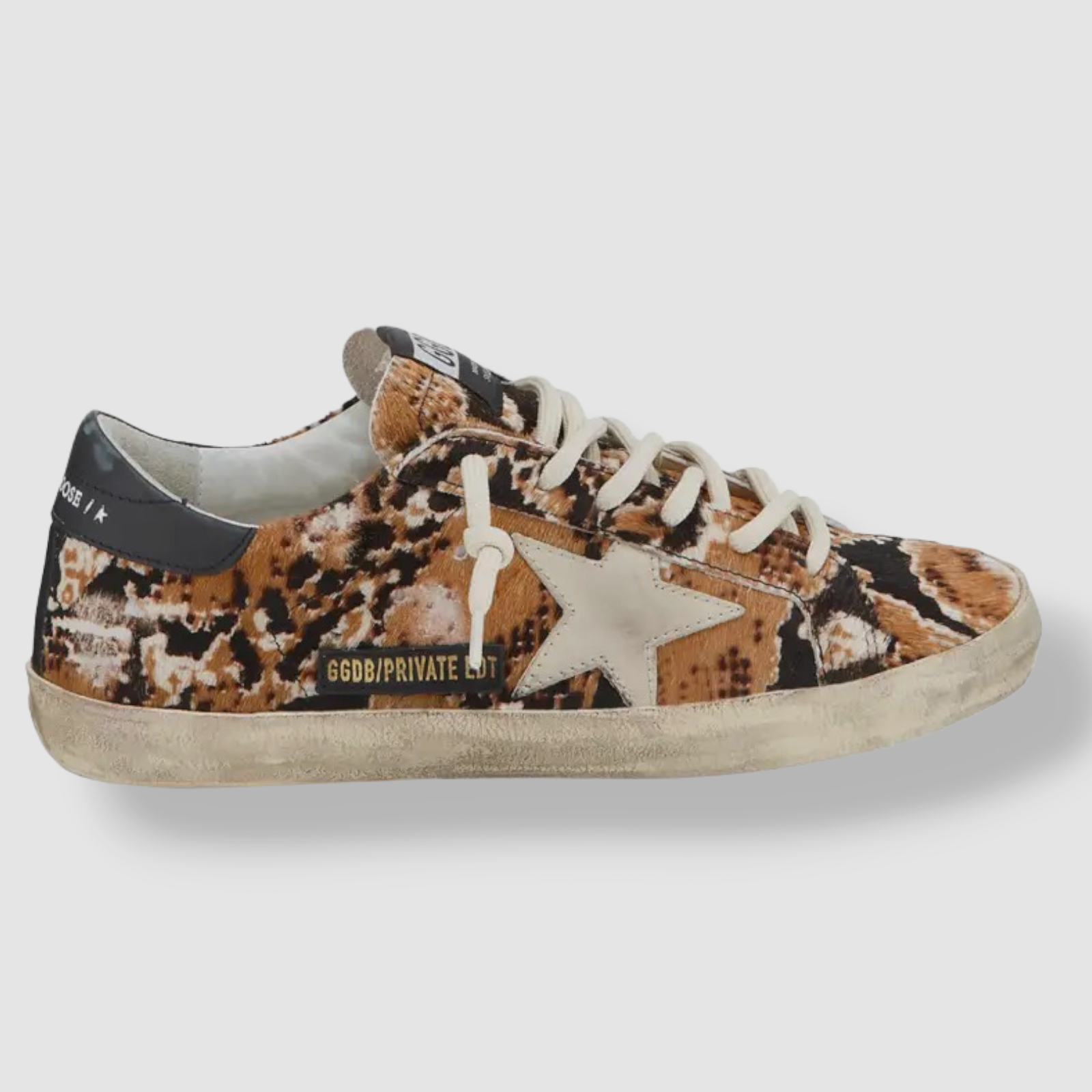 $601 Golden Goose Women's Brown Superstars Snake Sneakers Shoes Size US ...