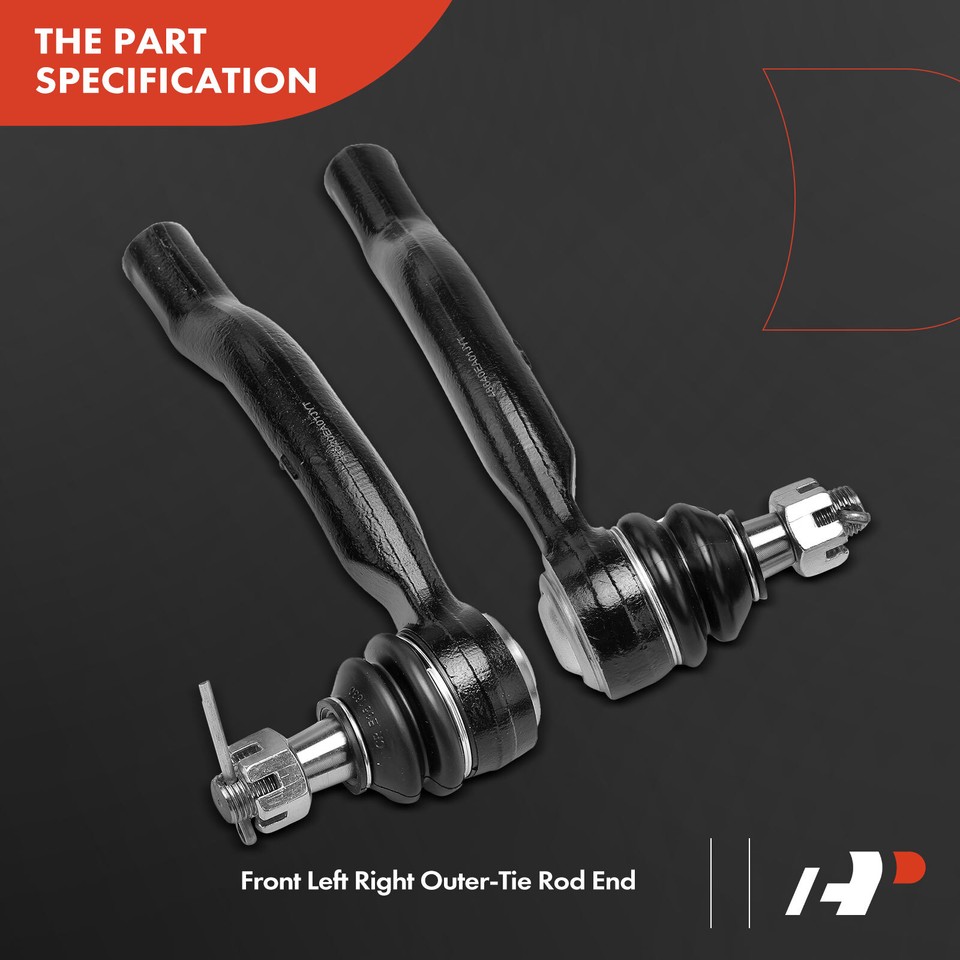 2x Outer Front Tie Rod Ends for Nissan Navara Pathfinder D22 D40 R51 ...