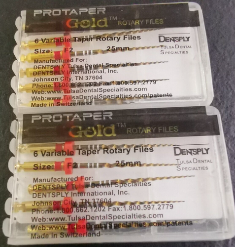 2 x Dentsply ProTaper Gold Files Assorted F2 25MM | eBay