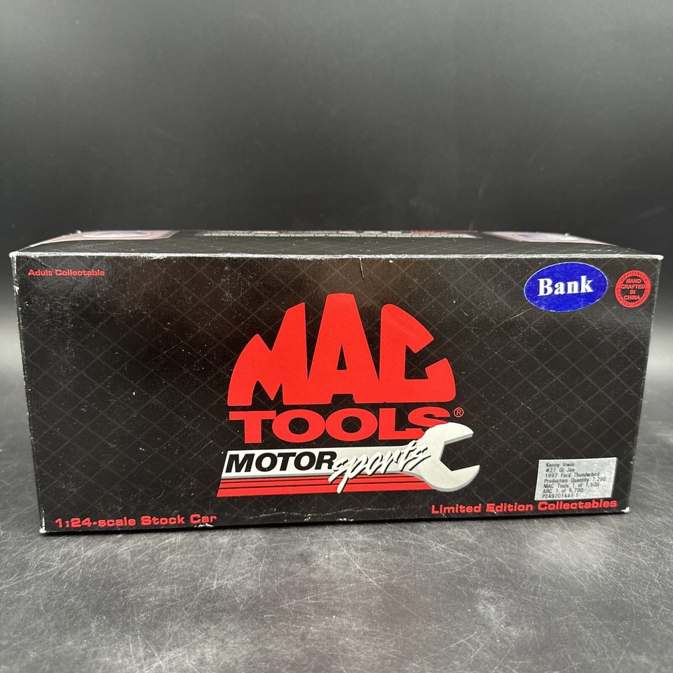 NASCAR Mac Tools 1997 Kenny Irwin #27 GI Joe 1/24 Diecast Bank | eBay