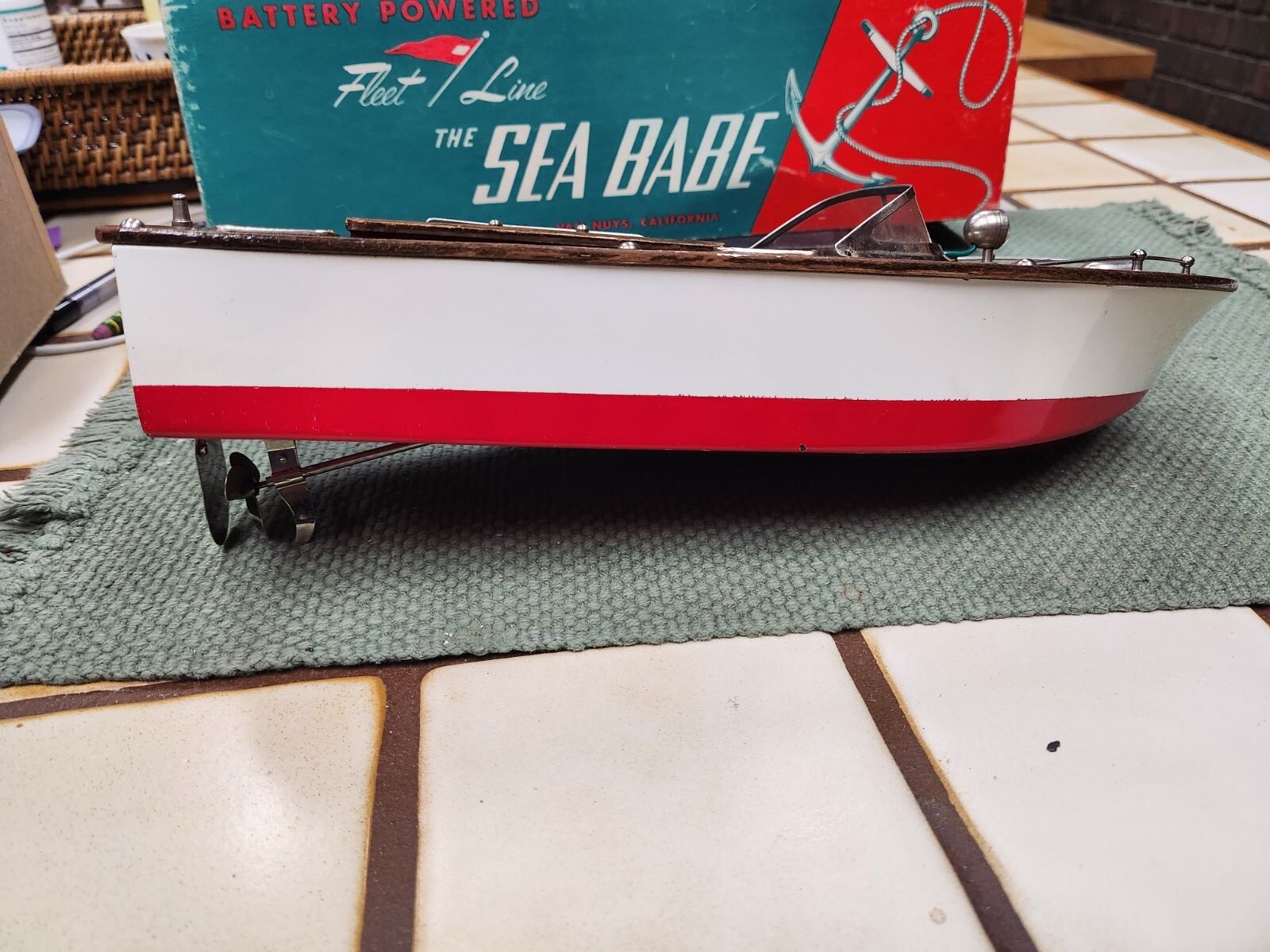 Vintage 1950s Fleet line sea baby Toy Boat Battery Operated Motor | eBay