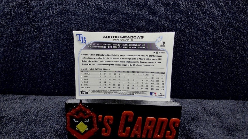 2022 Topps Chrome | Austin Meadows | Rays | Sepia | 10 | eBay