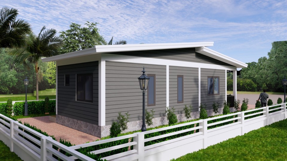 15x40 Feet Small House 4.5x12 Meter 2 Beds 1 Bath Shed Roof PDF & (A4 ...