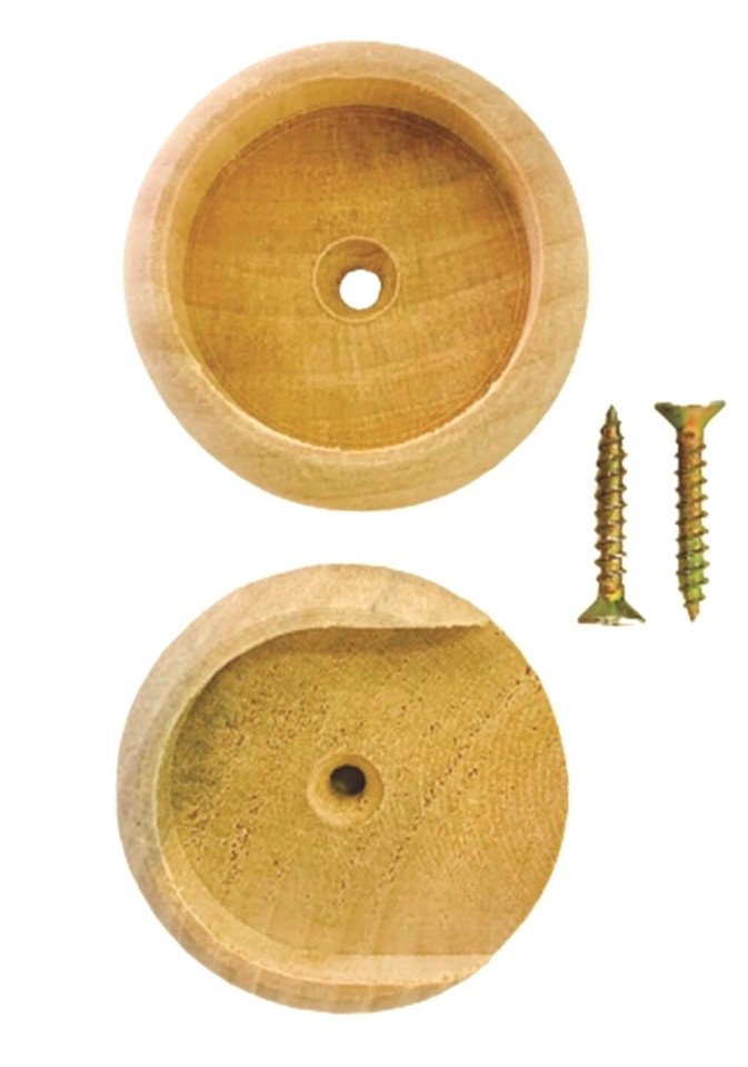Complete Set Wooden Closet Pole Sockets with Screws - Closet Pole Rod ...